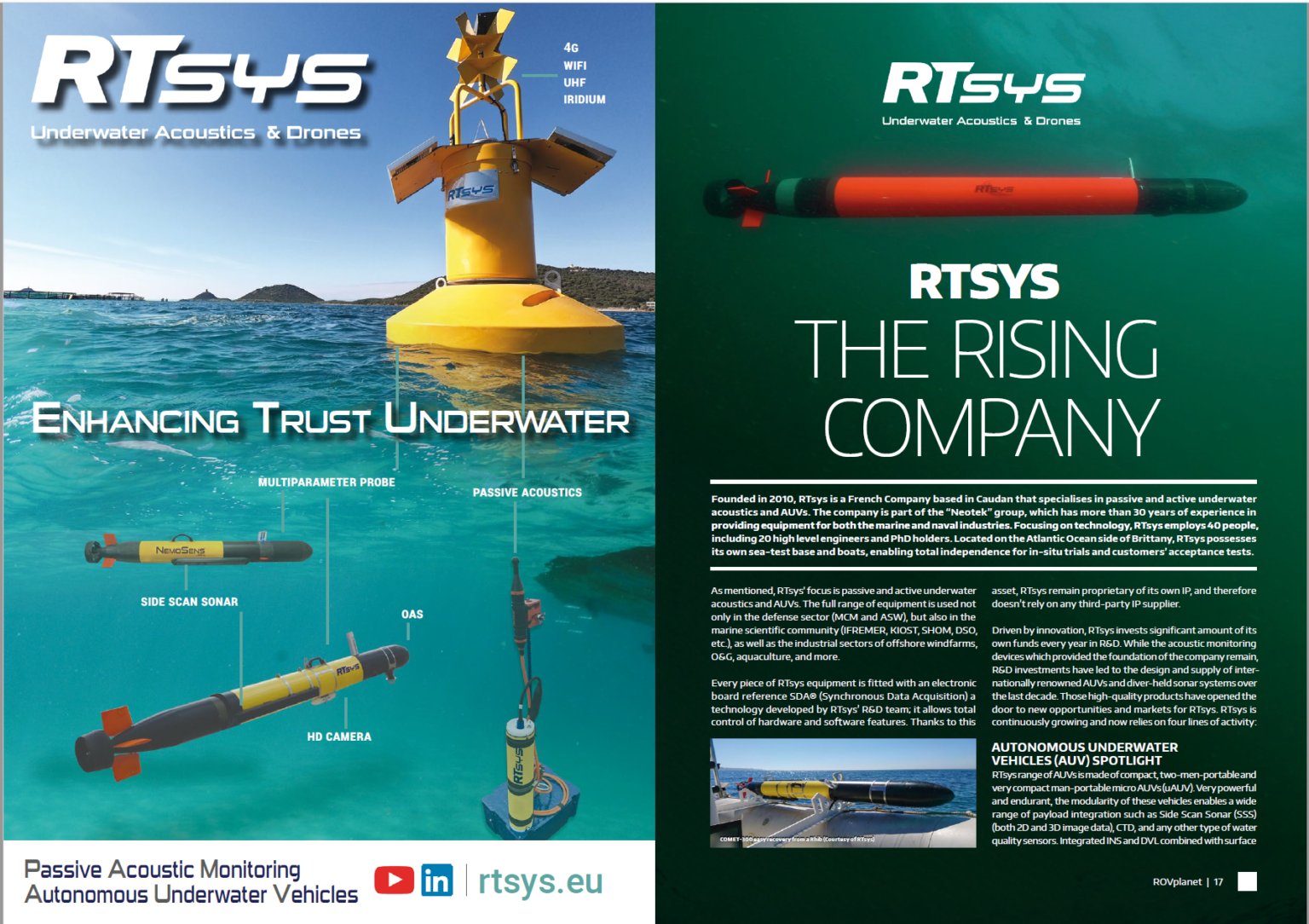Autonomous underwater vehicles - RTSYS Underwater Technologies